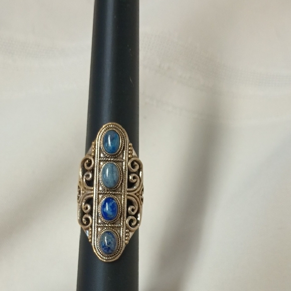 Jewelry | 925 Stamped Blue Stone Silver Ring | Poshmark